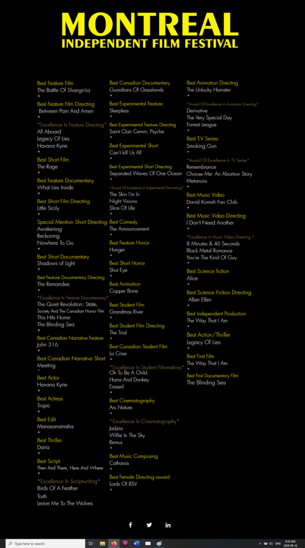 Best First Documentary Film – Evidentia Channel